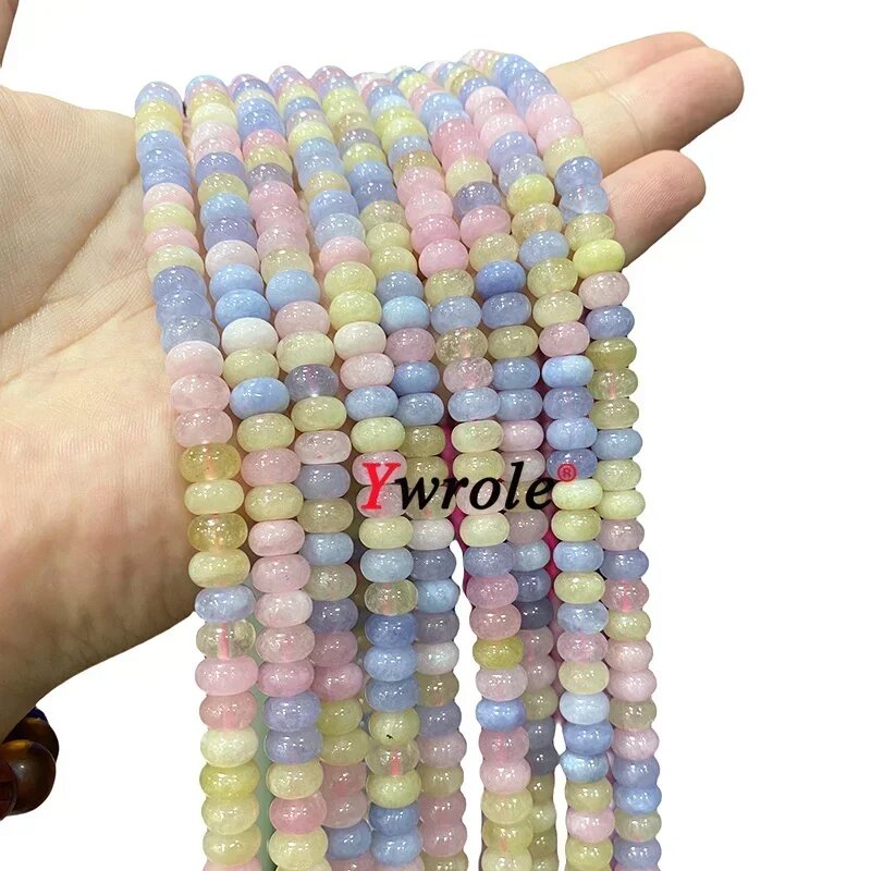 Бусины из халцедона YWROLE смешанных цветов 5x8 мм 5x8mm 72-75pcs, morganite color 01
