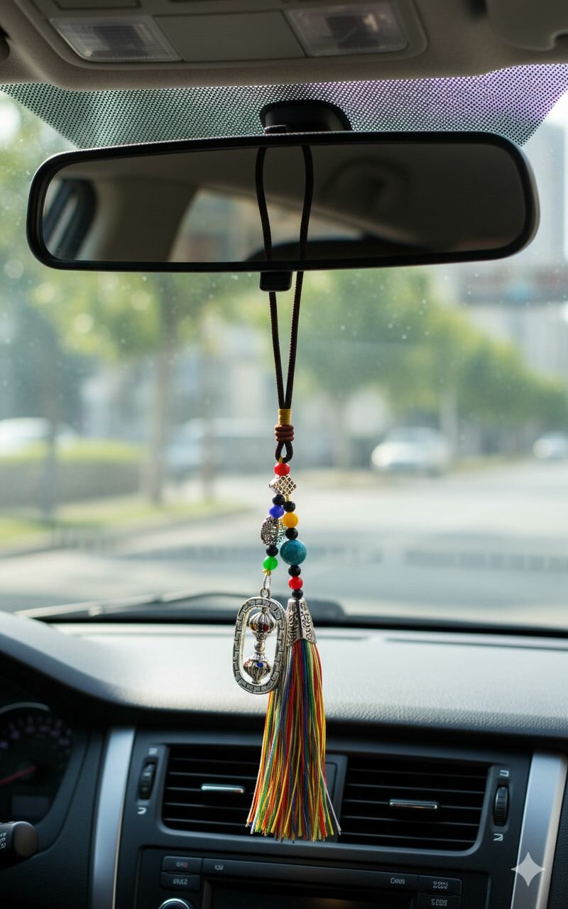 Автомобильный оберег Ваджра (серебристая), 4 см