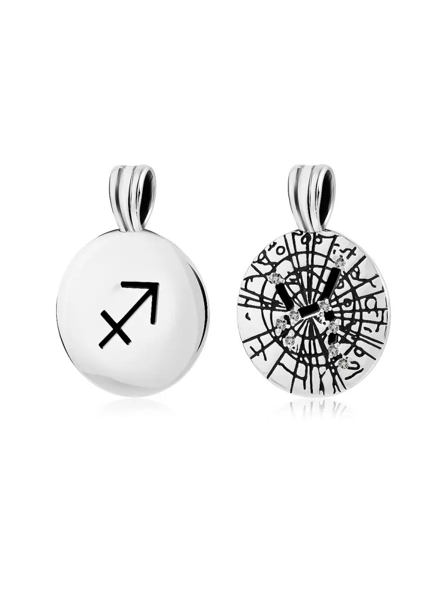 Подвеска, серебро, 925 проба, родирование, фианит