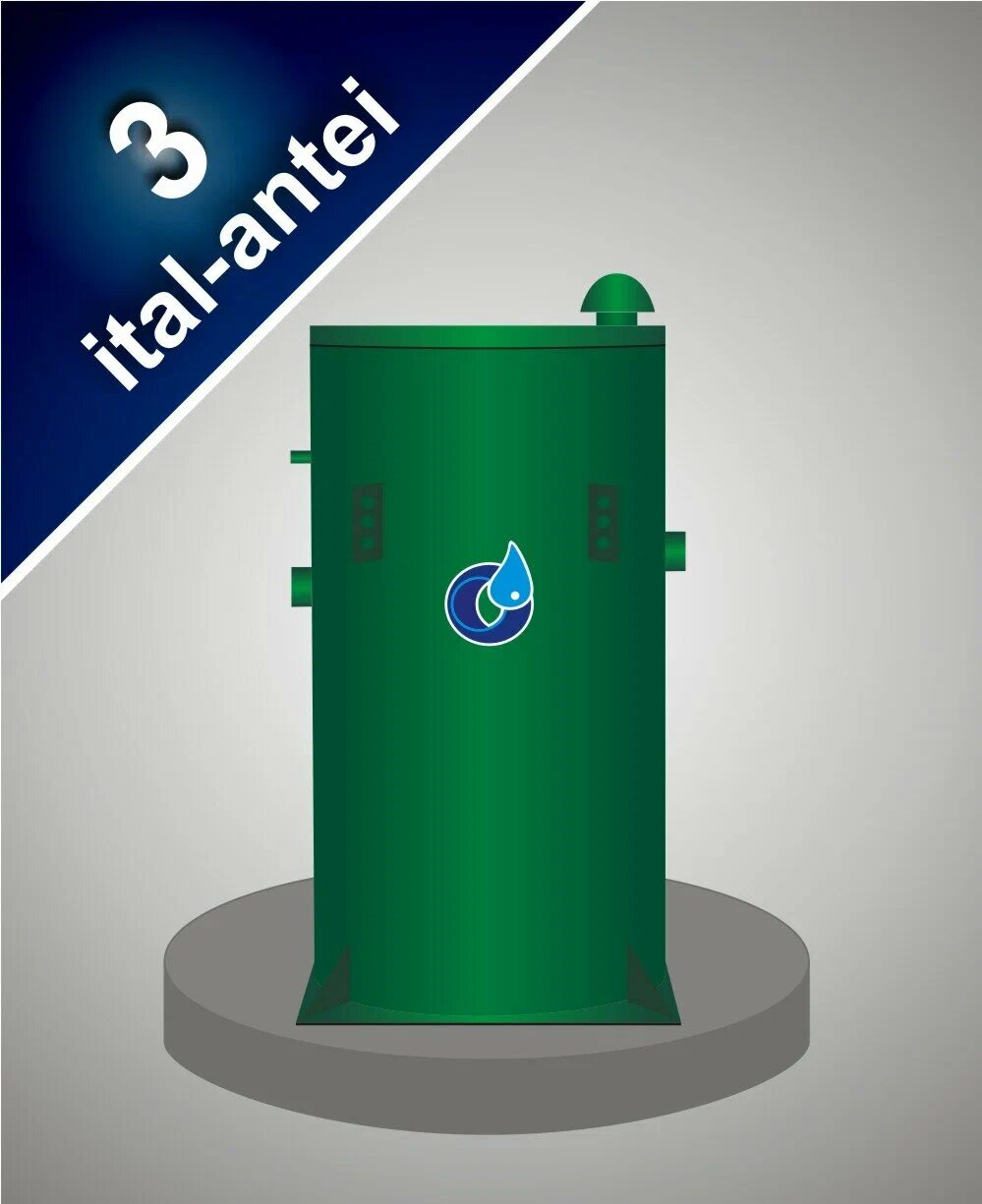 Итал Антей 3 стандарт, станция биологической очистки в вертикальном исполнении, компрессорная универсальная