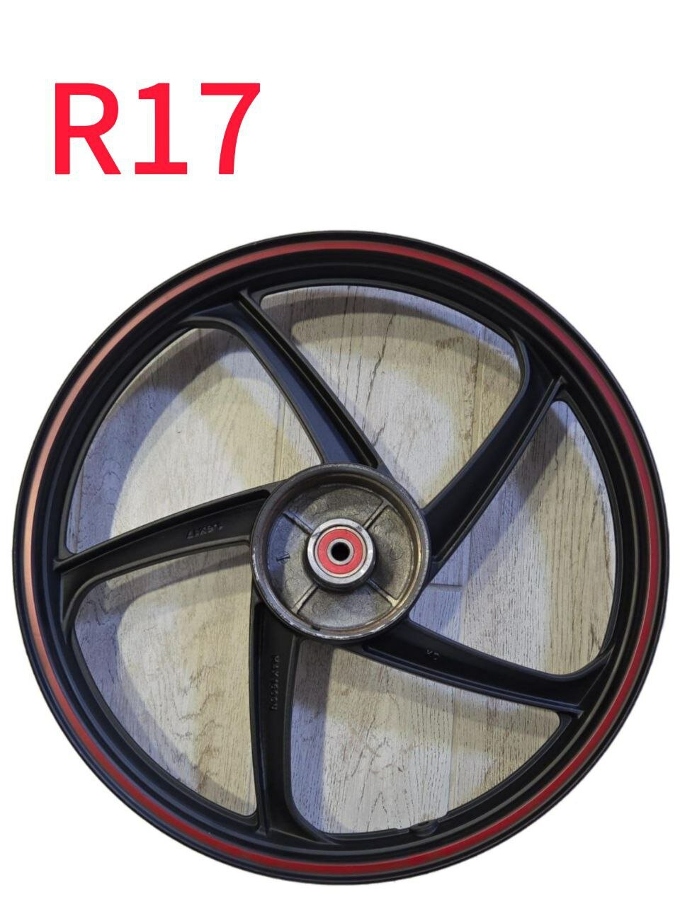 Обод (1.6-17), диск задний литой с демпферами на мопед Vento, VMC, Motoland, Alpha. Ось 12 мм.