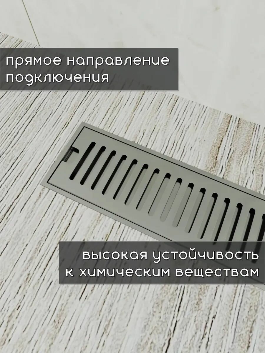 Трап для душа Astra 10х60 c решеткой нержавеющая сталь