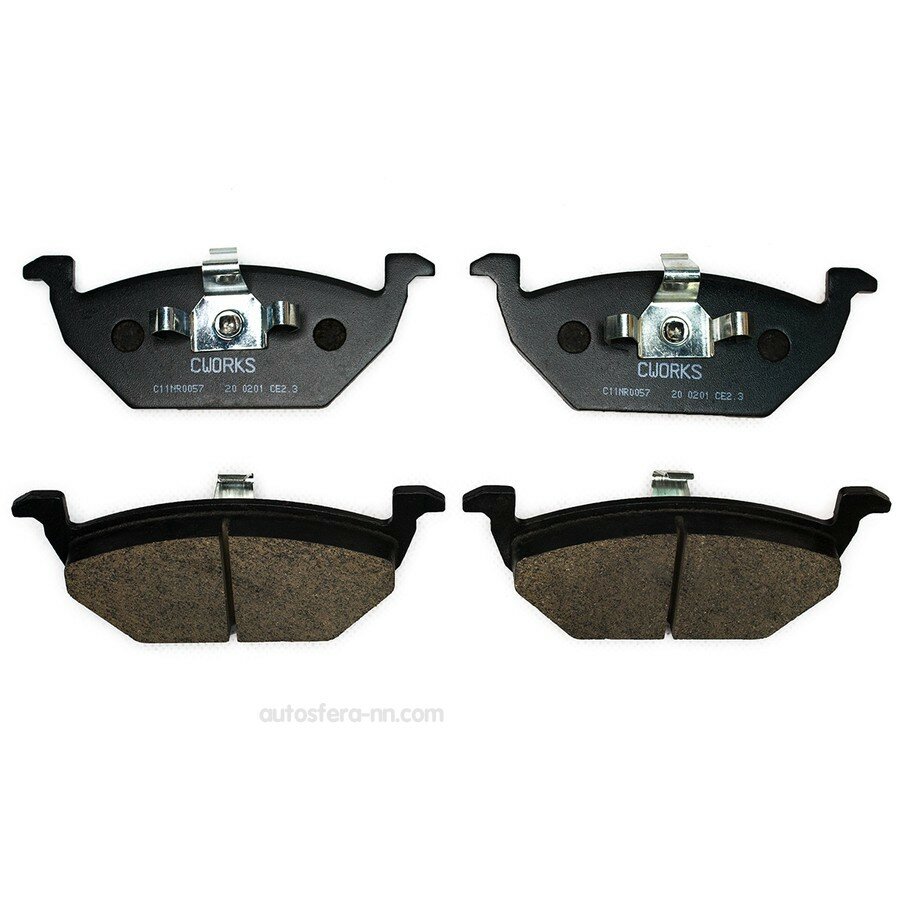 CWORKS C11NR0057 Колодки тормозные перед, NAO VW UP! (121, 122, BL1, BL2, BL3, 123) 11/12-, VW UP! (121, 122, BL1, B
