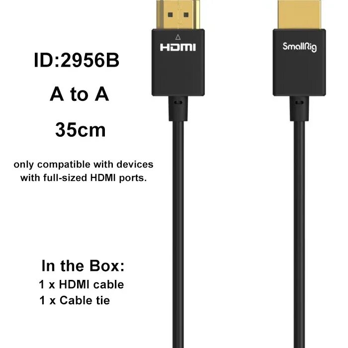 SmallRig 4K HDMI кабель от A до A 35/55 см A to A 35cm 2956B