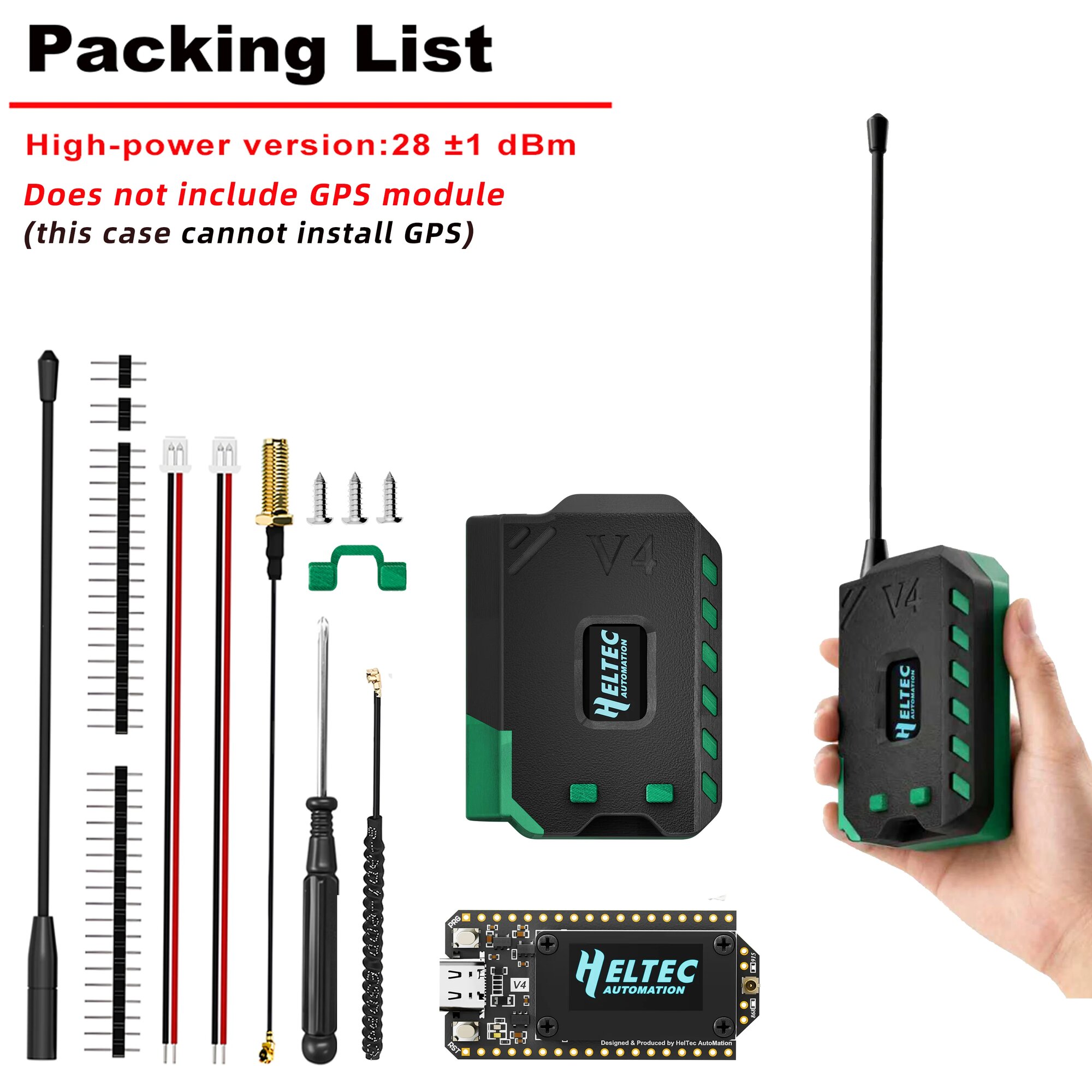 Heltec LoRa 32 V4 Dev-Board, Screen with Case