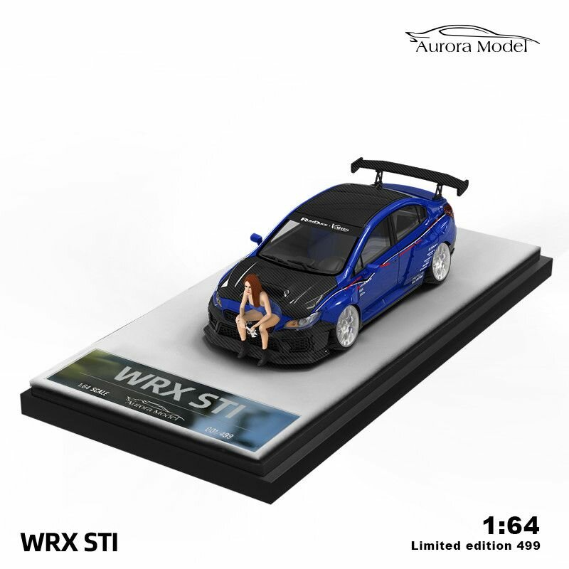 Модель Aurora 1: 64 Subaru STI Синий Металлик HKS - Модель Автомобиля