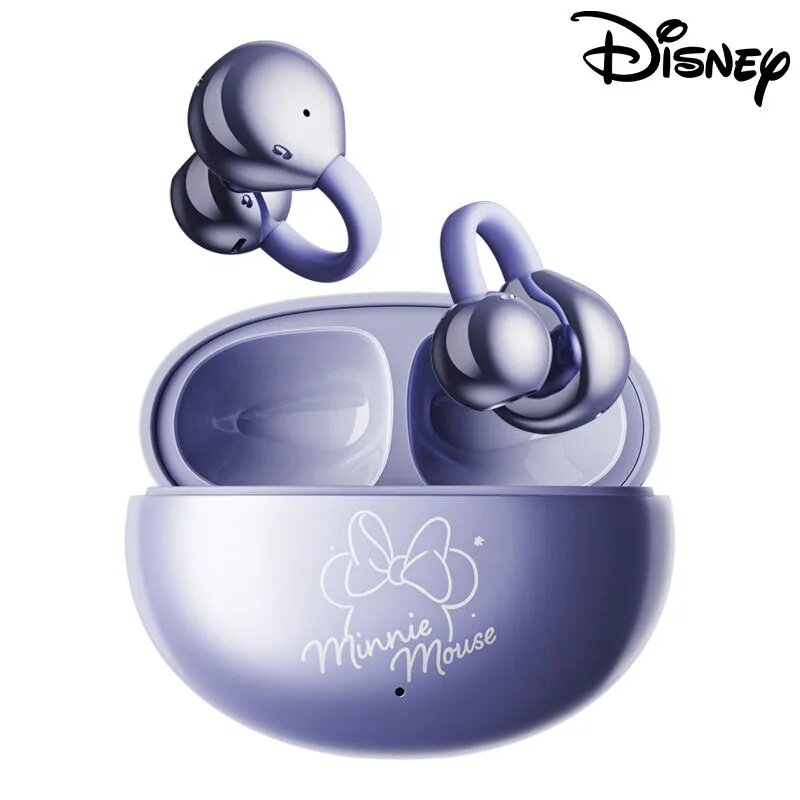 Беспроводные наушники Disney с микрофоном, Bluetooth 5.4, USB-C, IPX4, фиолетовые