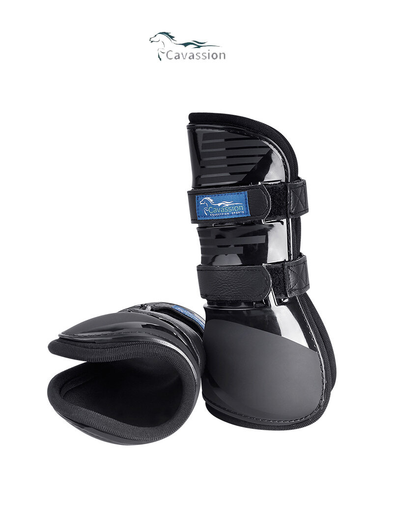 Ногавки CAVASSION, для лошадей, прогулочные, черно-серые, пластик, XL, 2 шт.