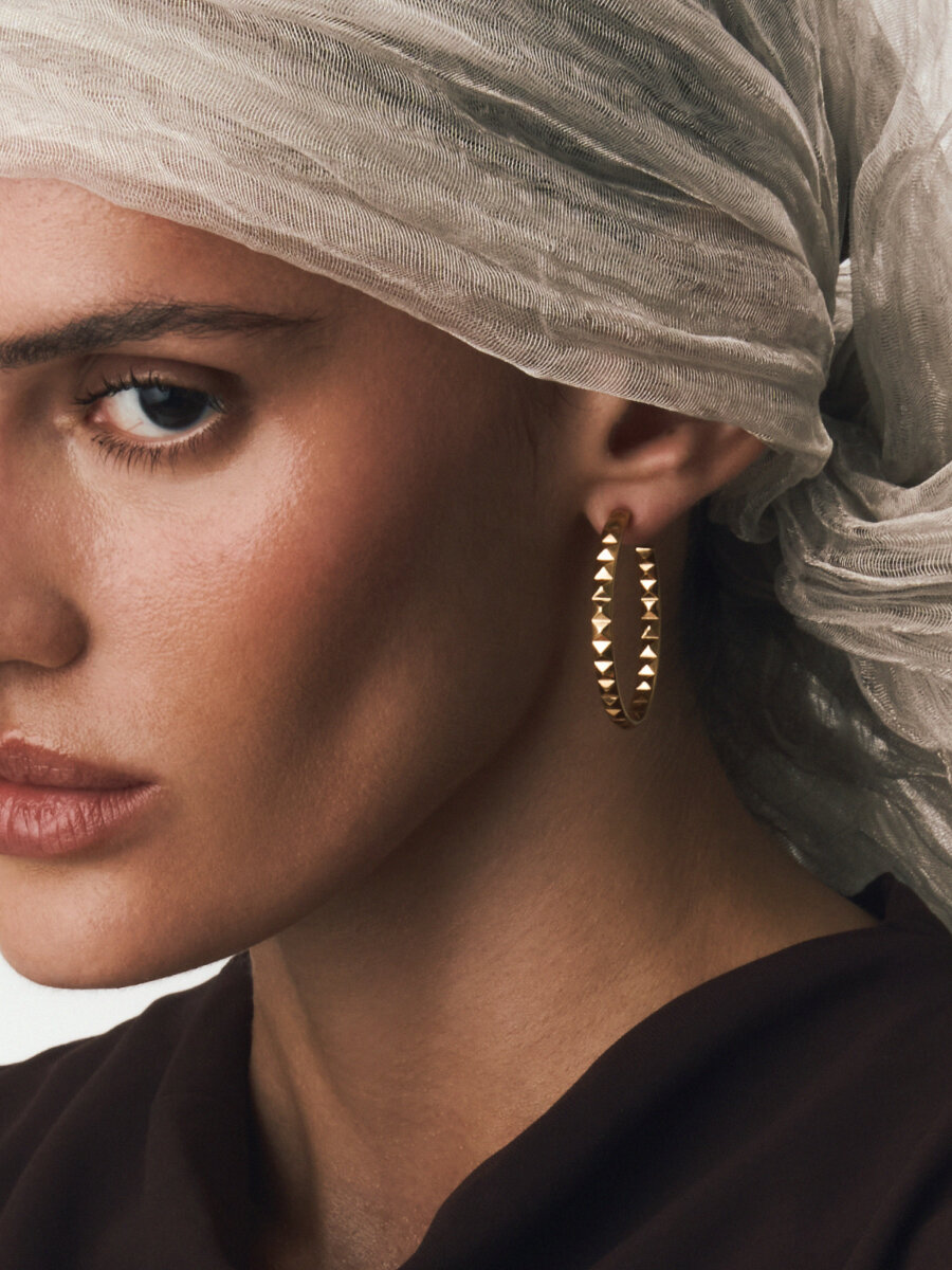 Серьги конго, серебро, 925 проба, золочение