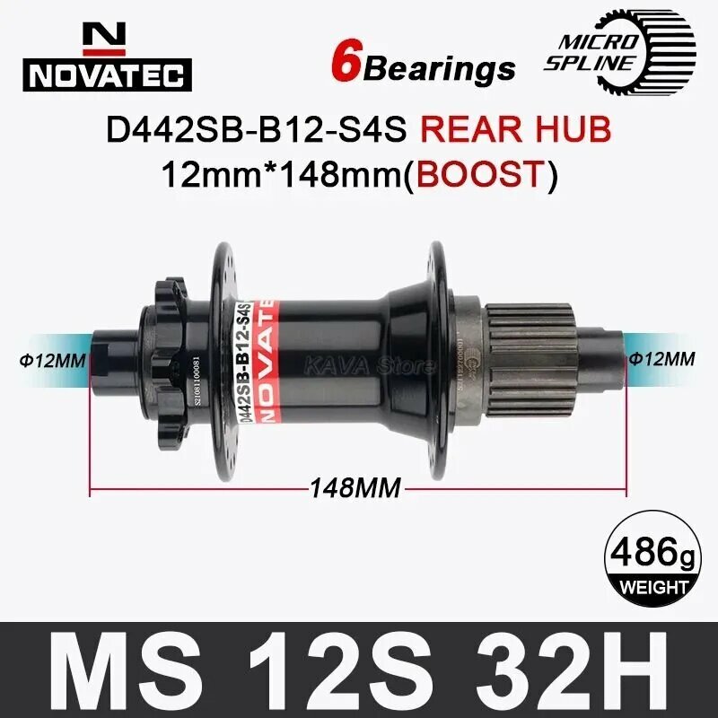 NOVATEC Micro Spline Hub 32 отверстия 12 скоростных центров для горных велосипедов Shimano M6100 M7100 M8100