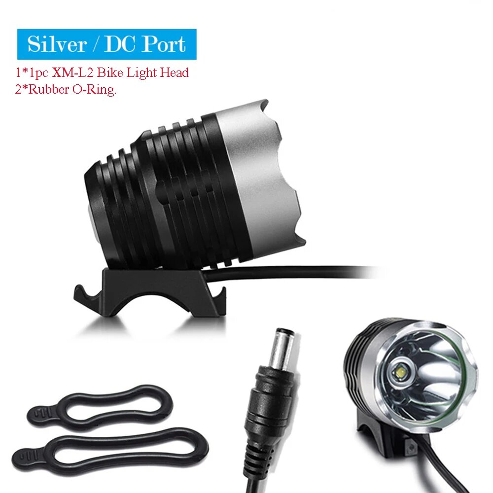 XM-L2 LED велофара алюминиевая Серебряный, Silver-L2-DC 8.4V