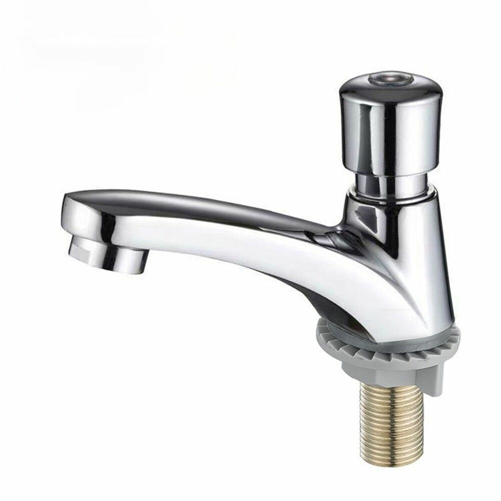 OZ-Trasat Смеситель для общественного туалета с задержкой срабатывания, хромированный, самозакрывающийся, экономящий воду