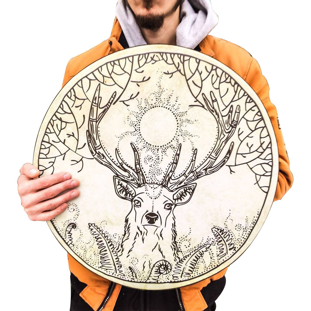 Большой шаманский барабан дух -музыка ручной барабан с барабанной палочкой ручной шаманской барабанной декор дома