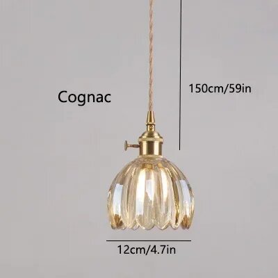 Винтажный стеклянный подвесной светильник ZHB stcfies E27 медный, E27 light source, Model B