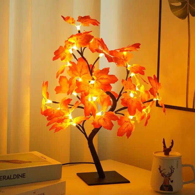 USB LED настольная лампа в форме дерева Maple leaf