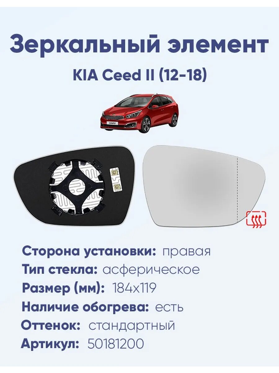 Зеркало KIA Ceed II (12-18) 50181200