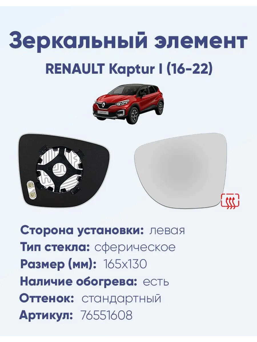 Зеркало RENAULT Kaptur I (16-22) 76551608