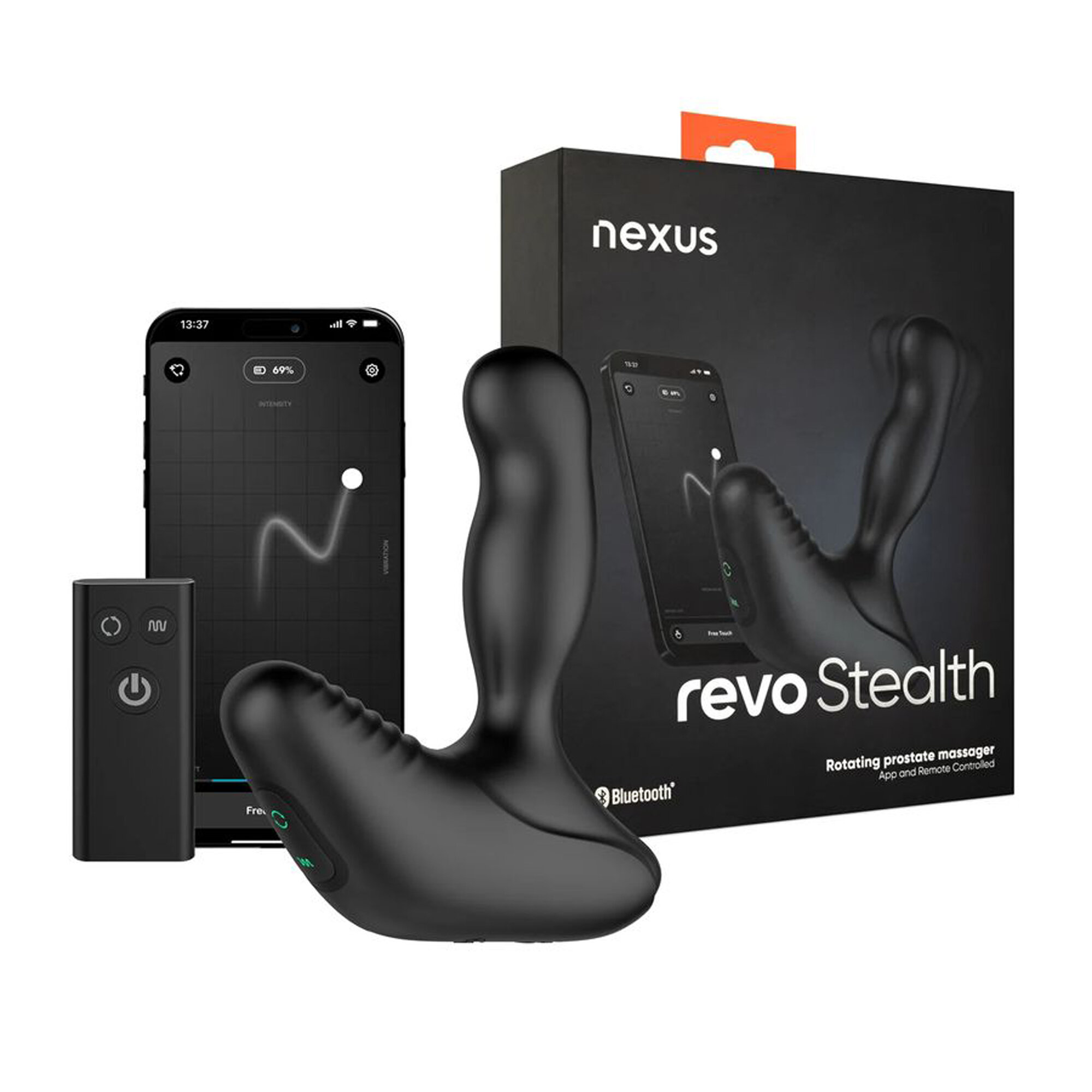 Вибромассажер простаты Nexus Revo Stealth App с вращающейся головкой Nexus
