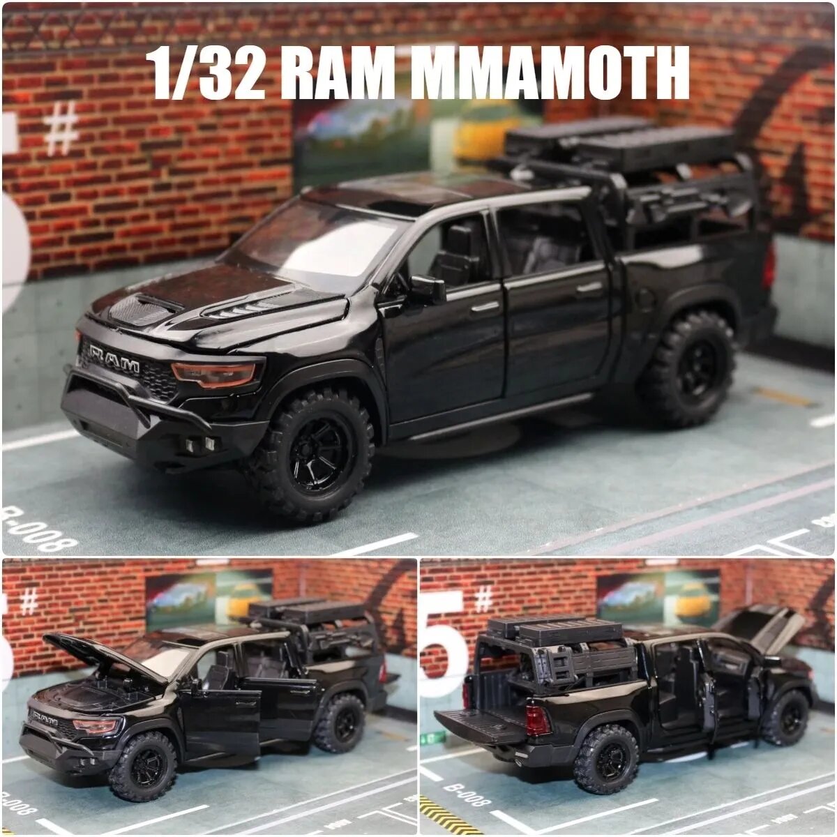 DIECAST CAR 1/32 Коллекционная металлическая машина Dodge RAM MAMMOTH Pickup Car Игрушечная машина