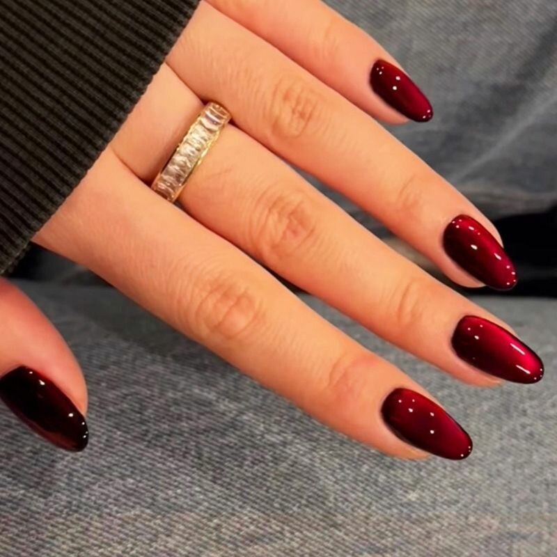 1 коробка красных наклеек для ногтей "кошачий глаз" нанесения лака