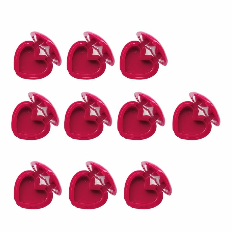 10 штук, коробочка для губной помады в форме сердца с зеркалом розового цвета