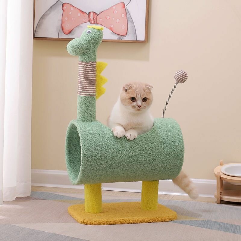 Кошачья скалодромная рама, кошачья игрушка, кошачья когтеточка, зеленый динозавр, кошачья скалодромная рама