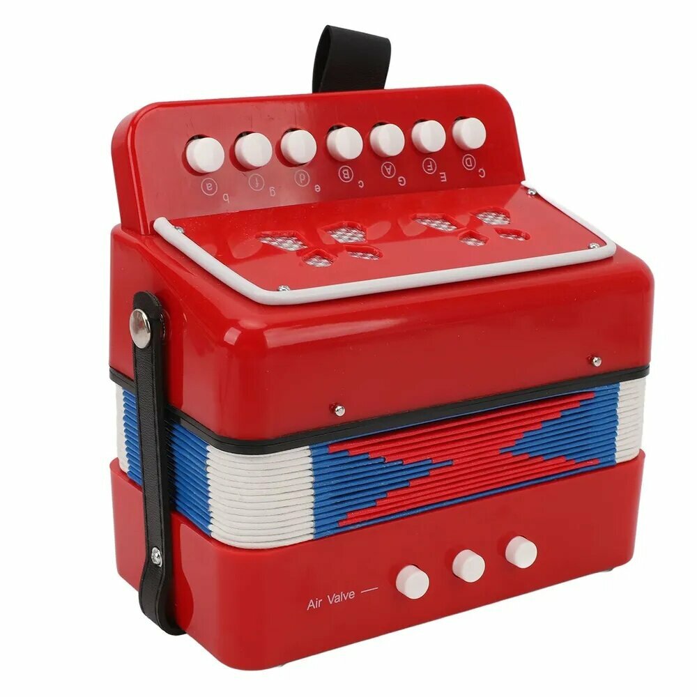 Детский аккордеон (7 клавиш, 2 баса, с ремнем, обучающий инструмент)