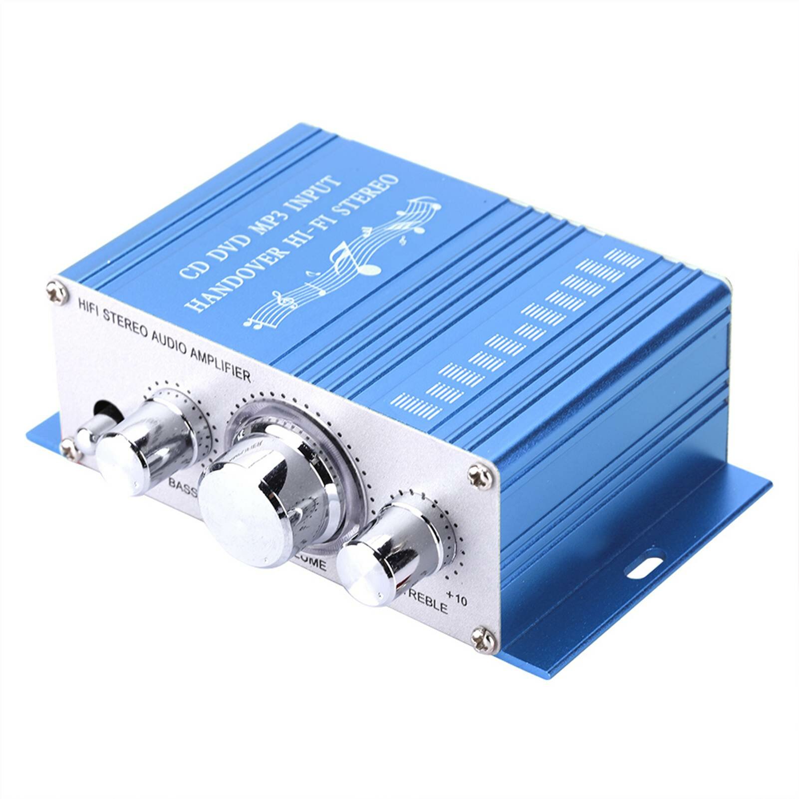 Mini Digital Car Auto Amplifier Hifi Audio Music CD DVD MP3 FM Player(Blue)