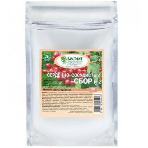 Травяной сбор Биолит. Природная аптека Сибири сбор сердечно-сосудистый № 2 успокаивающий, 100 г