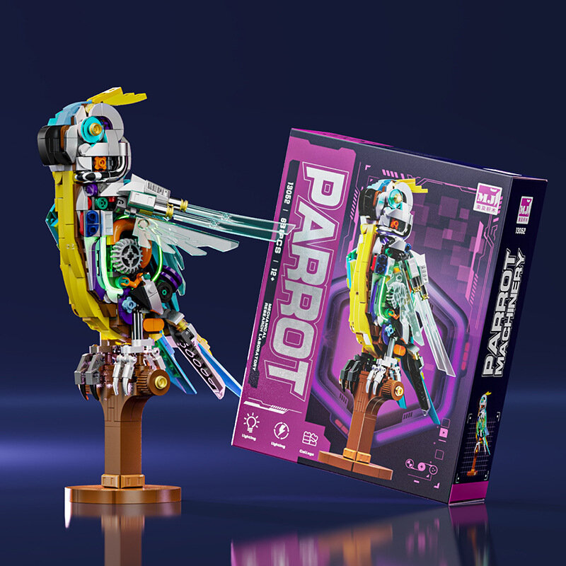 Строительные блоки Meiji Electric Mechanical Lion Whale, совместимые с Lego, игрушки для сборки High-Point, подарок на день рождения для детей, кросс-бордер