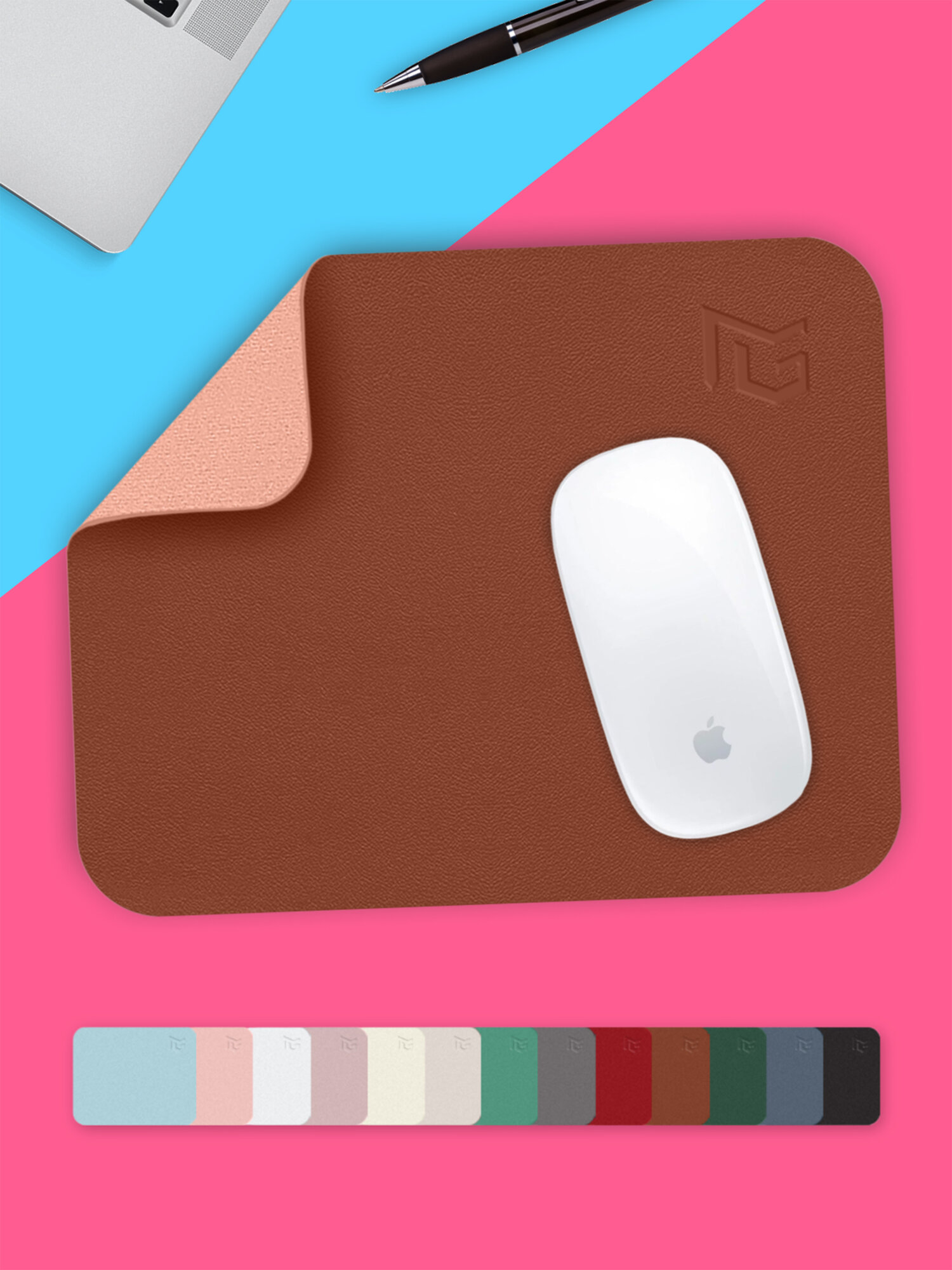 Коврик для мышки маленький кожаный коричневый