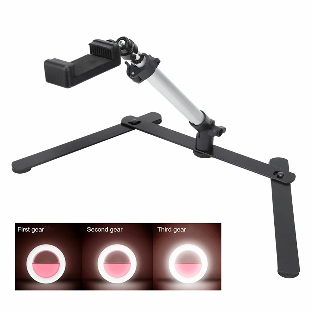 Держатель для телефона с подсветкой 5600K, Bluetooth пульт, съемка макро, для цифровых камер и смартфонов