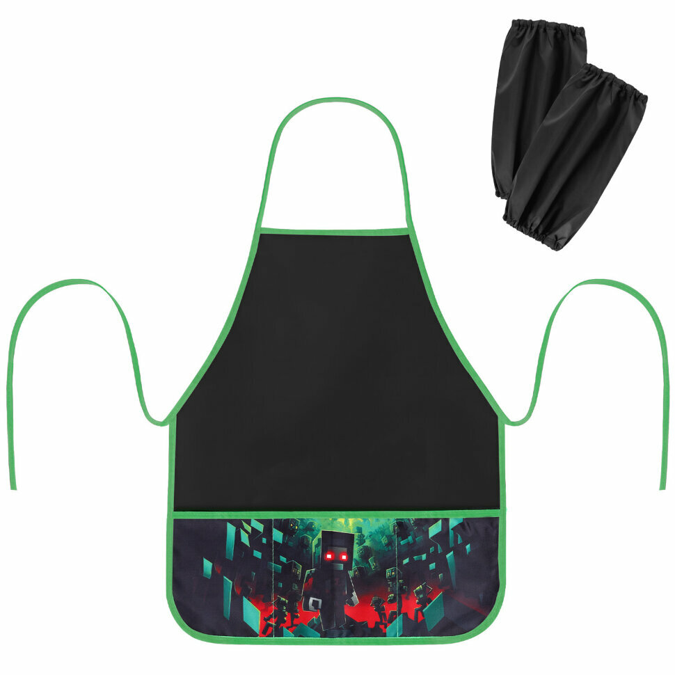 Фартук с нарукавниками для уроков труда BRAUBERG, 3 кармана, 46x54 см, "Night warrior", 273640, 273640