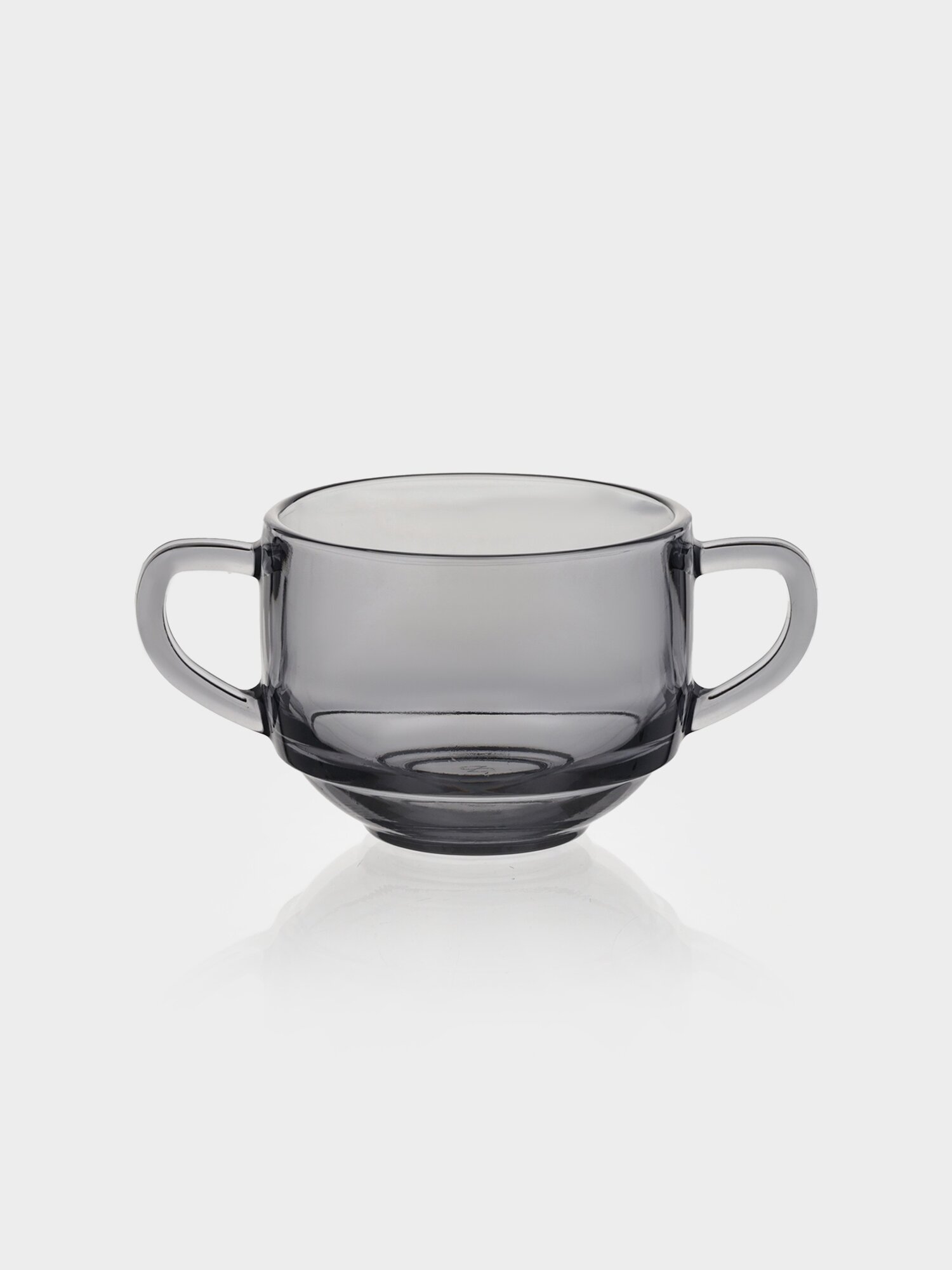 Бульонница Paşabahçe «Грей», 480 мл, стекло, с ручками, серая