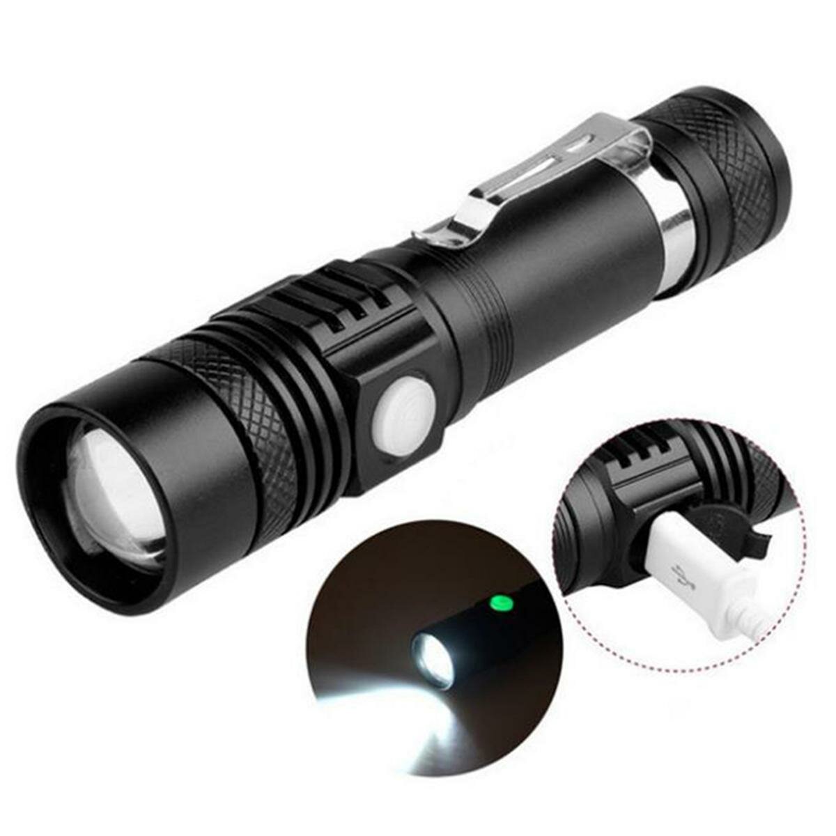 T6 LED 4Modes USB перезаряжаемый 18650 фонарик Torch Zoom Lamp Light New Creek