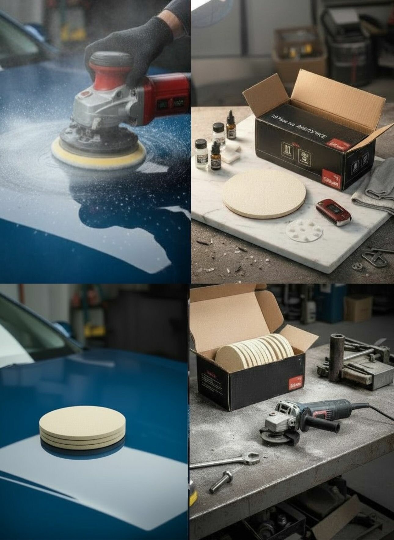 Войлочный круг для полировки под липучку 125 мм, 3шт