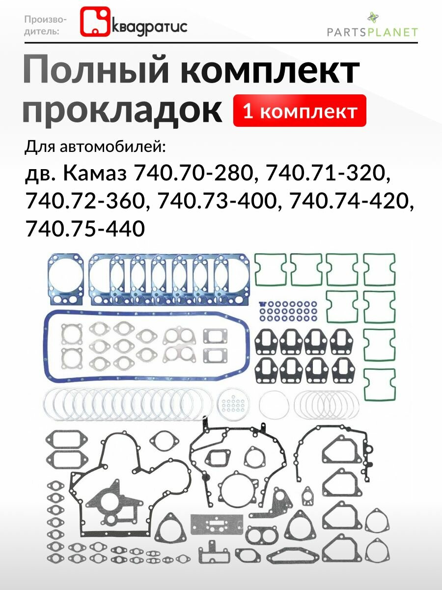 Полный комплект прокладок для авто с двигателем 740.70-75