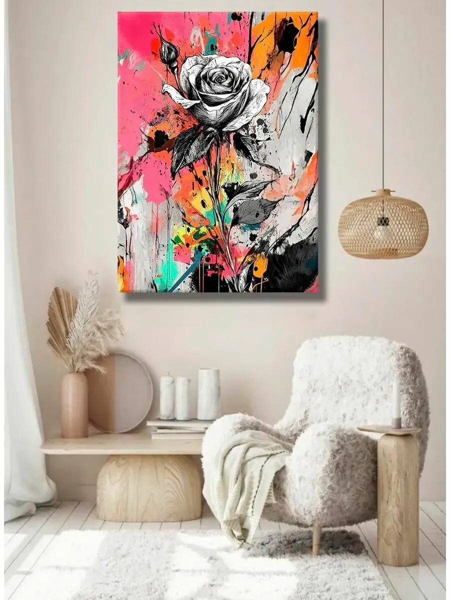 Картина "Черно-белая искра", интерьерная 30х40см 1шт.