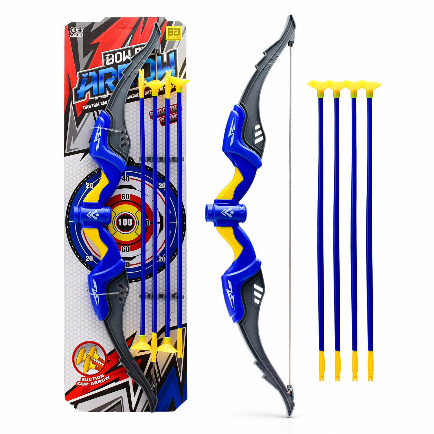 Набор лук 902A "Самый меткий", 59,5 х 14 х 3 см, 4 стрелы, на листе