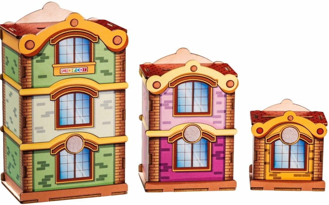 Логопедическая игра Smile Decor "Сказочные домики", развивающая деревянная игра-сортер, автоматизация и дифференциация звуков, дидактическое пособие для постановки речи