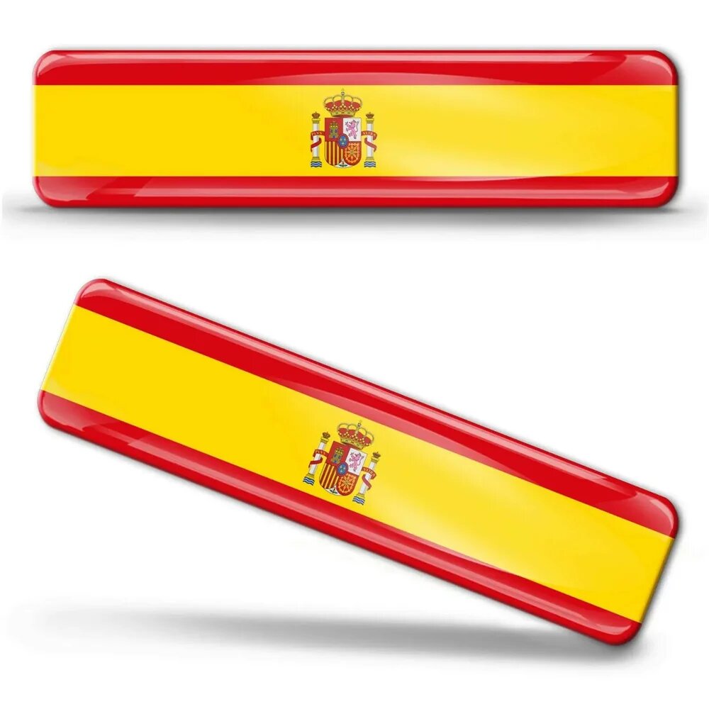 2x 3D куполообразные силиконовые наклейки, наклейки, национальный флаг Испании, автомобильный мотоциклетный шлем