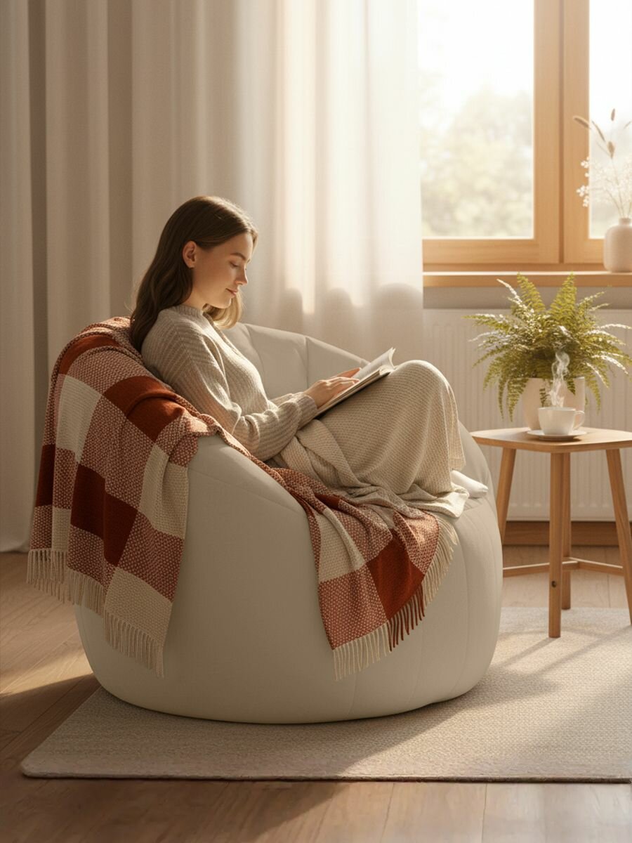 Кресло-мешок Butterfly Light Sofa - Eco Weave (велюр, бежевый) - кресло мешок 4xl