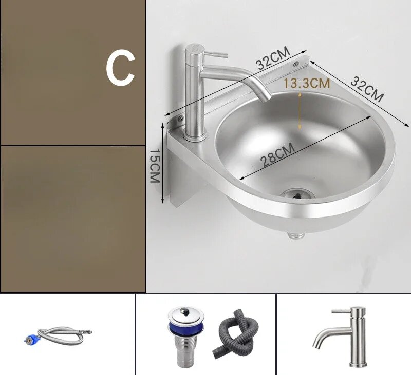 Настенная раковина из нержавеющей стали C