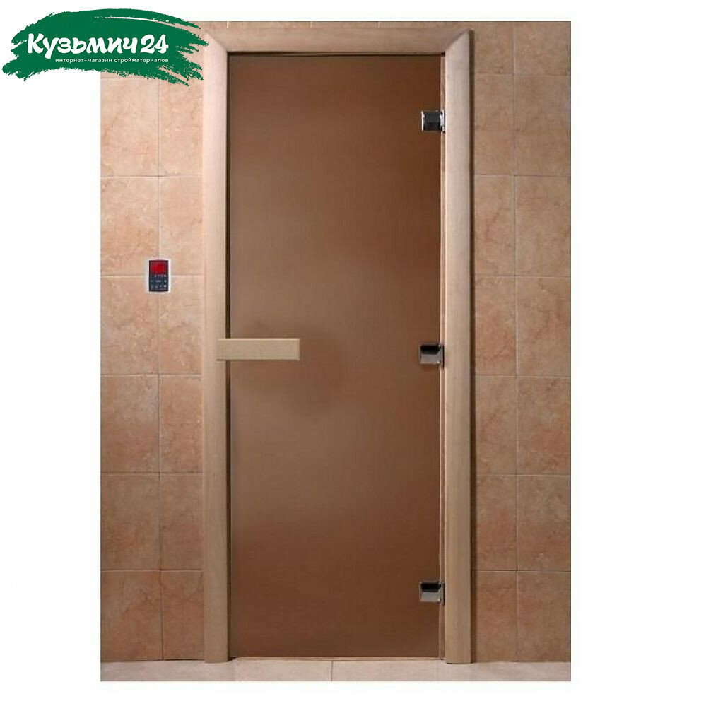 Дверь Doorwood Бронза матовая 1900х700 стекло 6 мм 2 петли, хвоя