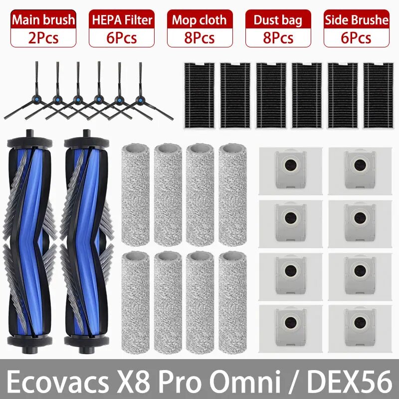 Запасные части для робота-пылесоса Ecovacs X8 Pro Omni Combination Pack 1