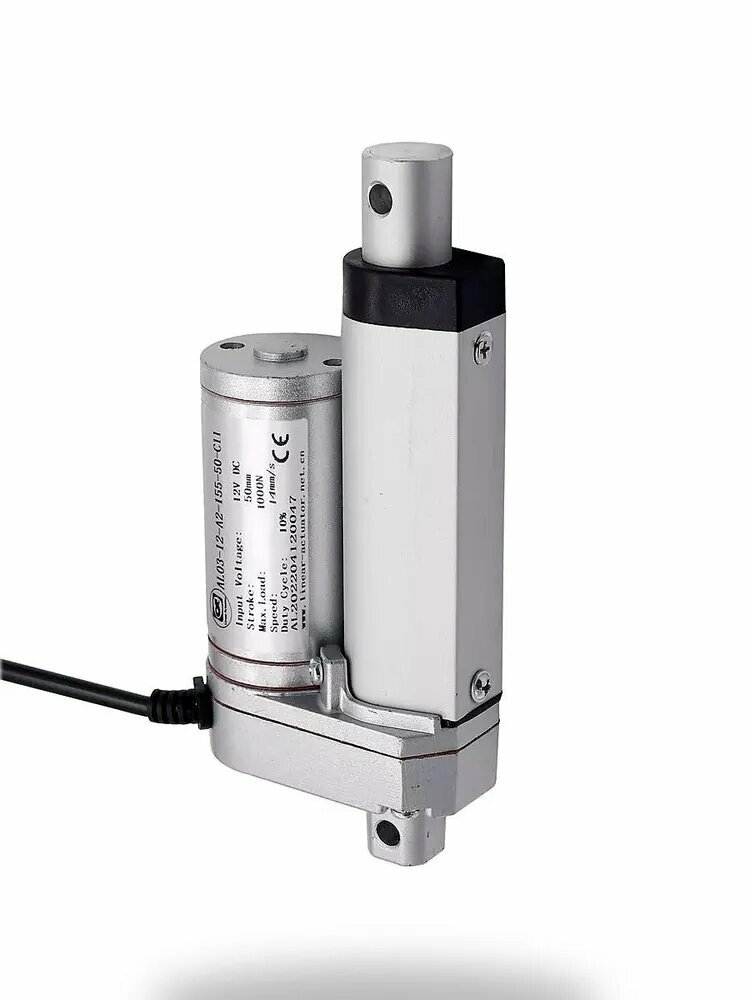 Линейный привод 12 В, 100 кг, ход 50 мм, скорость 14 мм/с для автоматических ворот