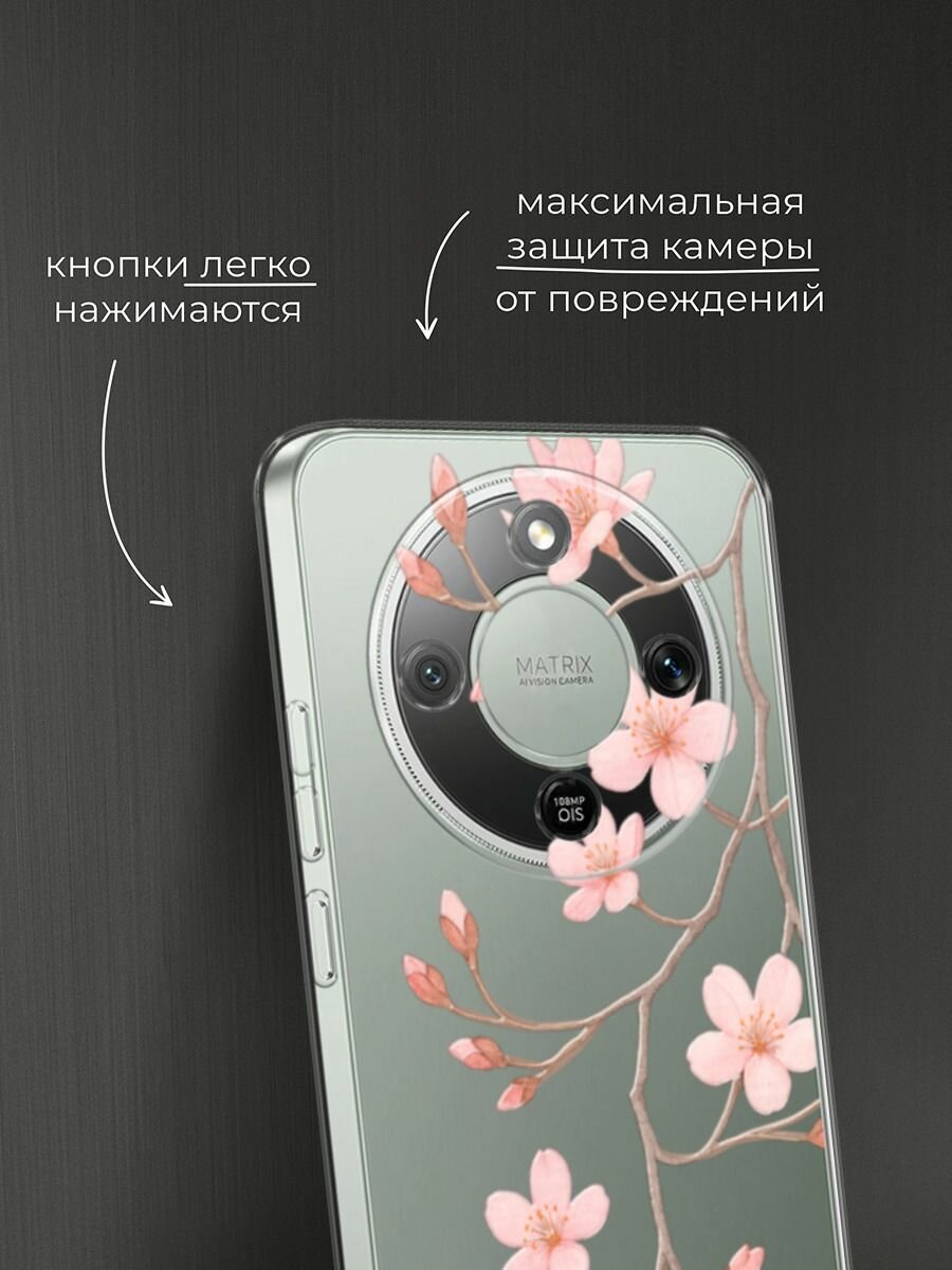 Чехол на Honor X9d / Хонор X9d с принтом Веточка распускающейся сакуры 2 — фото 1