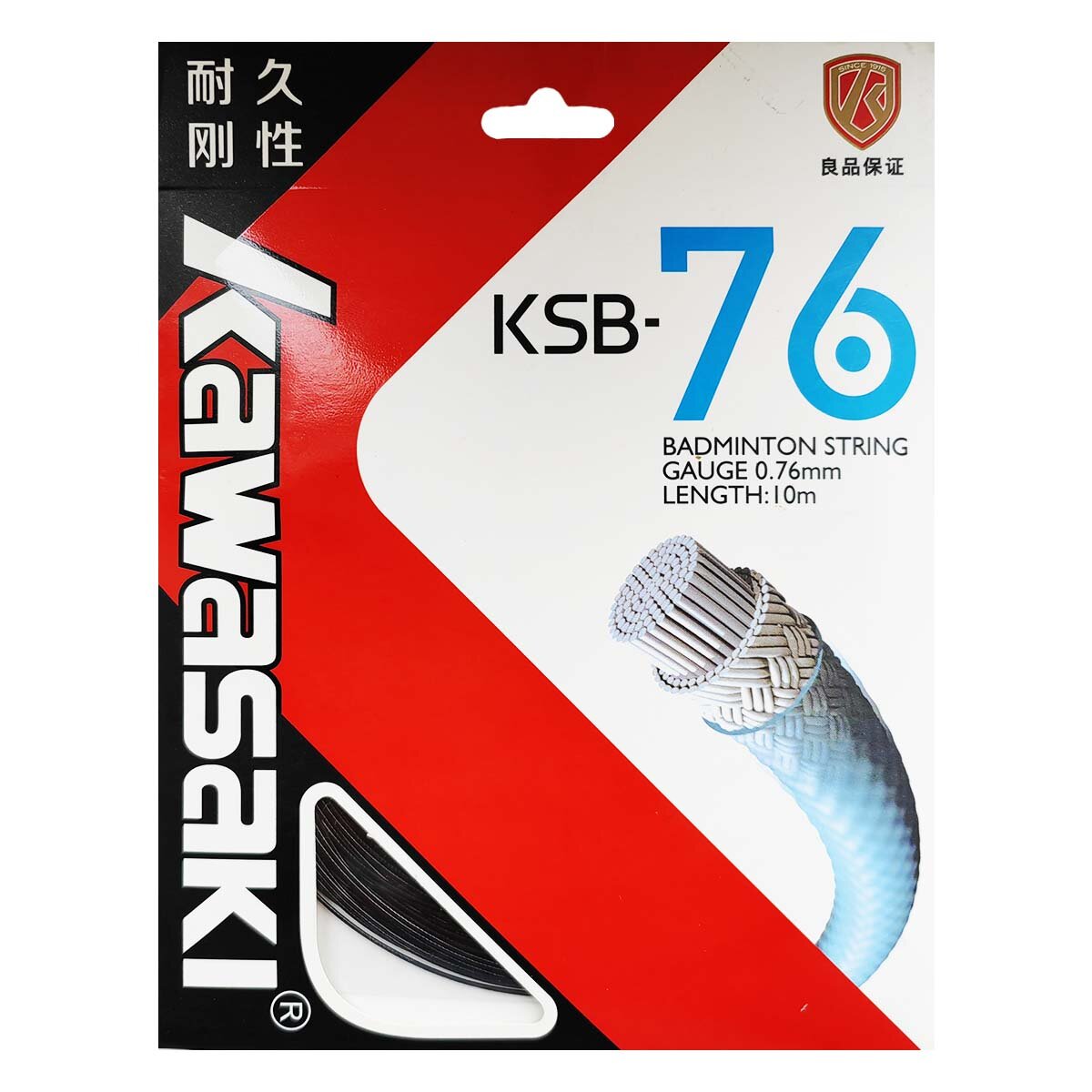 Струна KAWASAKI KSB-76, для бадминтона, черная, длина 10 м, 1шт
