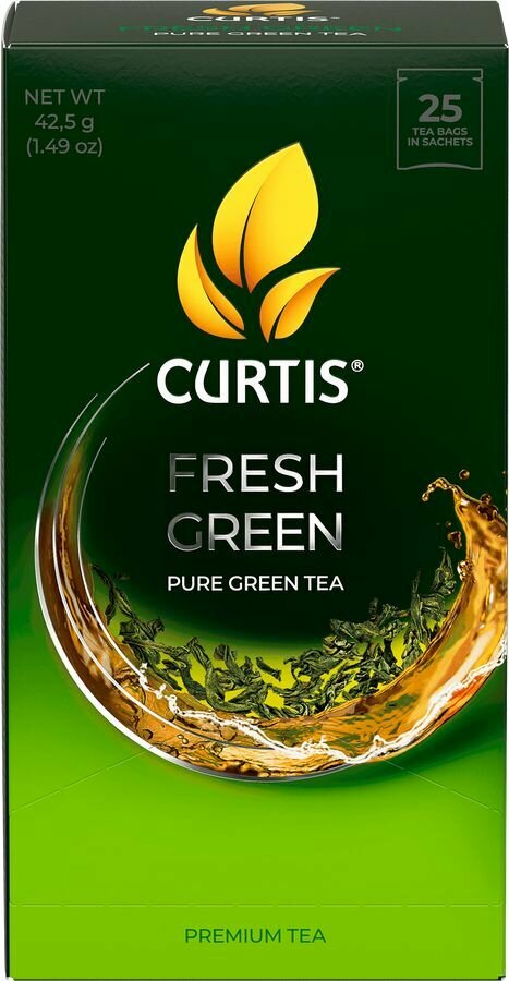 Чай зеленый CURTIS Fresh Green, 25пак x 3 упаковки