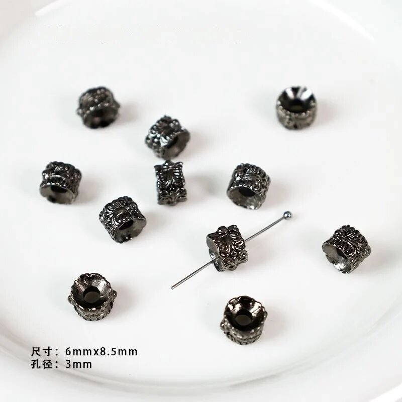 15, нишевый пистолет, черный браслет из сплава, ожерелье, аксессуары для бисера, ювелирный материал «сделай сам», сквозное отверстие, разделенная подвеска из бисера, оптовая продажа